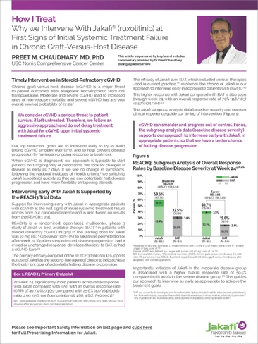 Efficacy of Jakafi in cGVHD | Jakafi® (ruxolitinib)