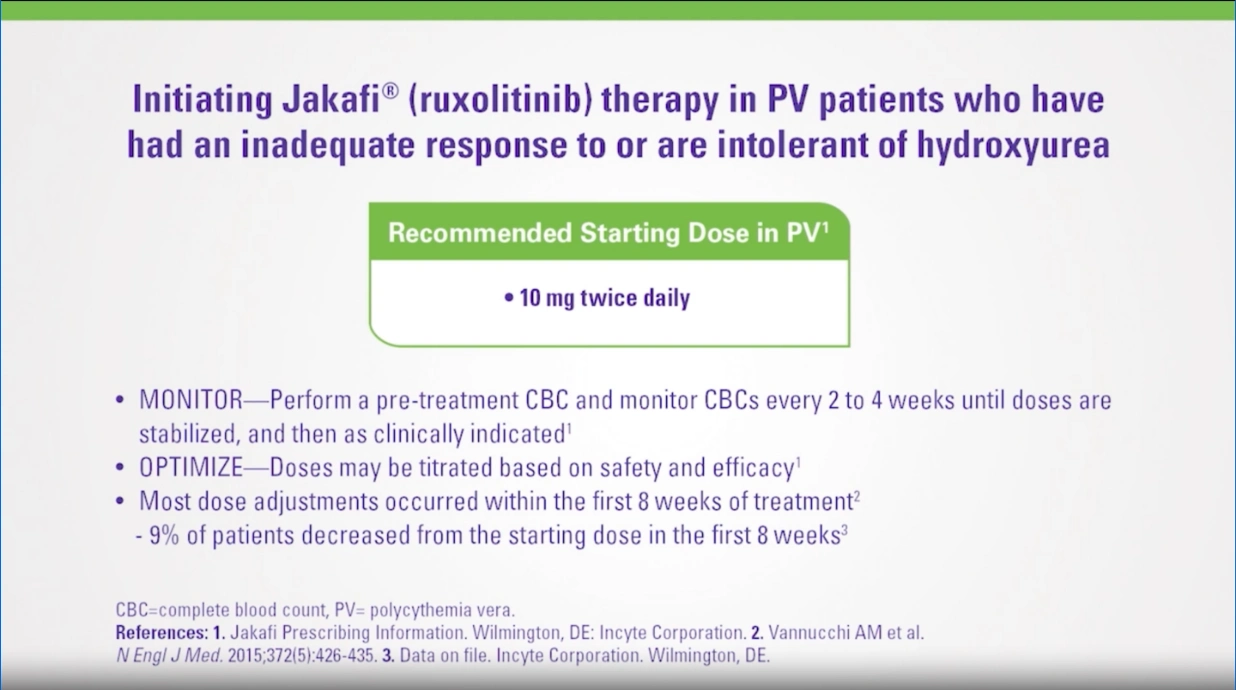 Video | Dr Erba's Dosing Recommendations | Jakafi® (ruxolitinib)